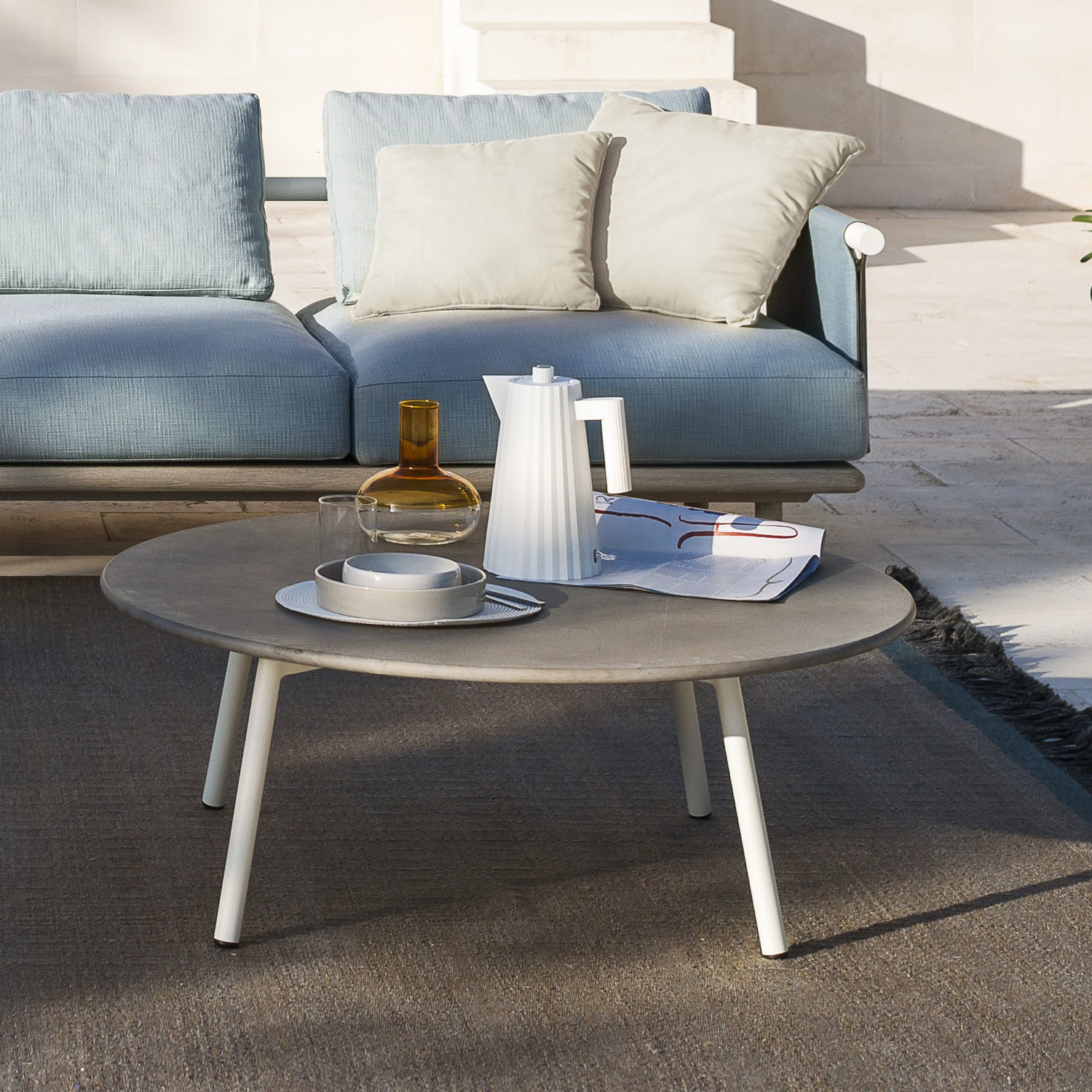 Contemporary coffee table - PIPER 012 - RODA - stone / aluminum base ...