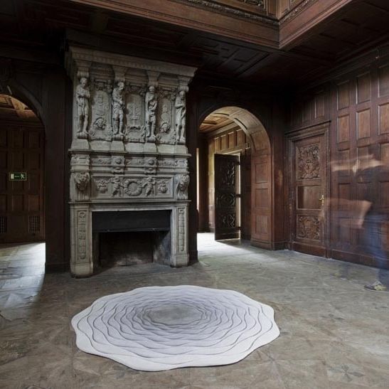 Contemporary rug - HYPNOS - Ruckstuhl AG - striped / wool / round