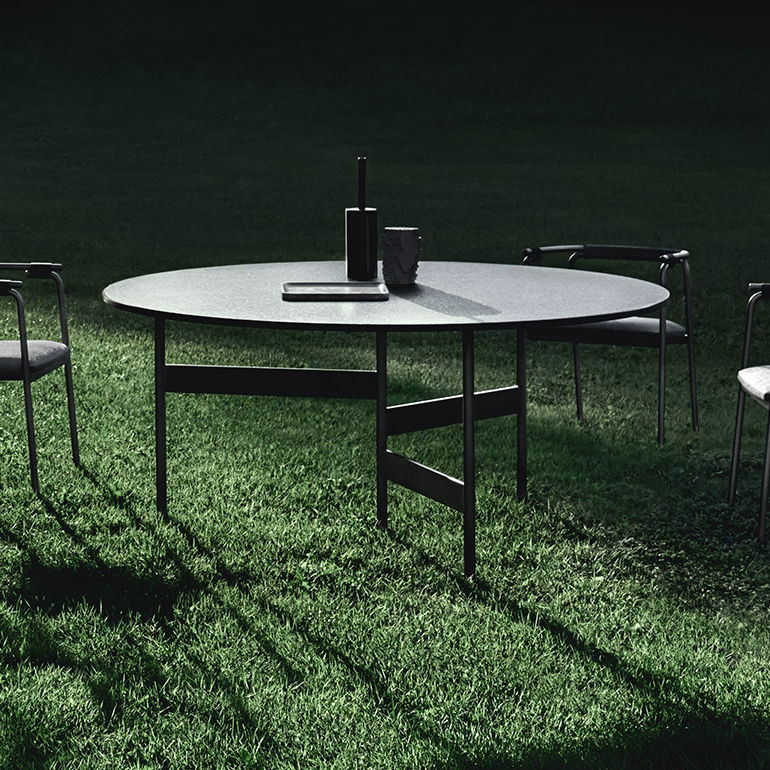 Contemporary table - NOTES - Living Divani - glass / marble / granite