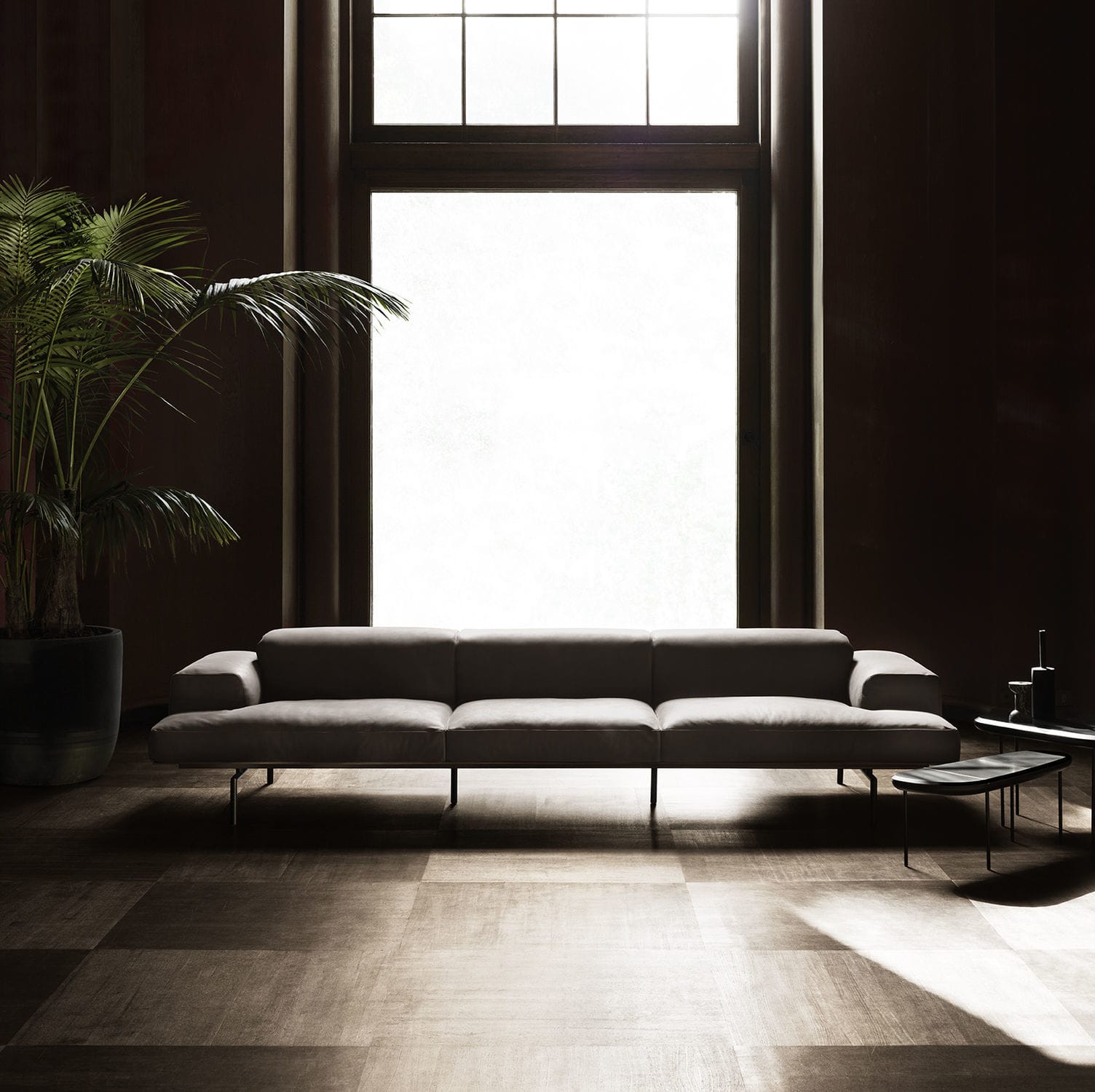 Contemporary sofa - Sumo - Living Divani - fabric / leather / blue