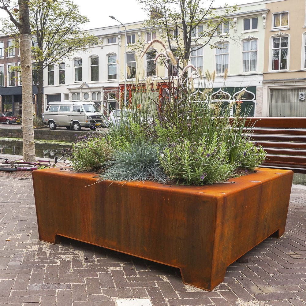 Stainless steel planter - LOVE TUBS - Streetlife - COR-TEN® steel ...