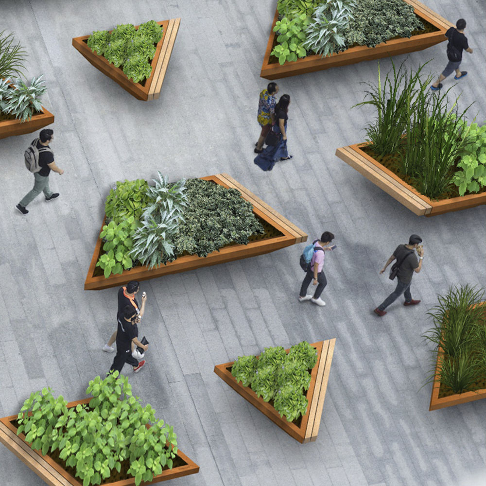 Wooden planter - ROUGH&READY TANGRAM TUBS - Streetlife - COR-TEN® steel ...