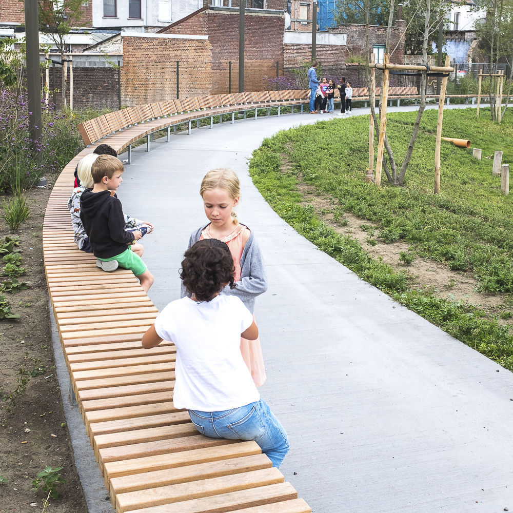 Contemporary public bench - SOLID - Streetlife - wooden / galvanised ...