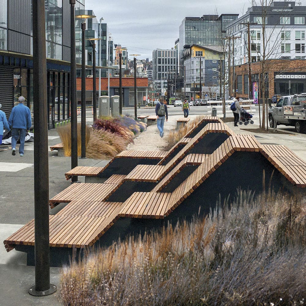 Contemporary public bench - CLIFFHANGER - Streetlife - wooden ...