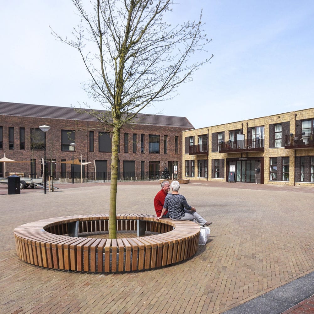 Contemporary public bench - SOLID SKIRT - Streetlife - wooden ...