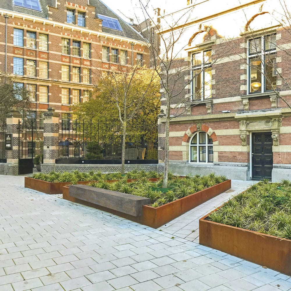 Wooden planter - DRIFTER - Streetlife - galvanised steel / COR-TEN ...