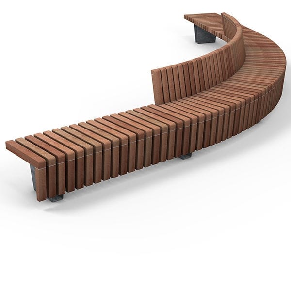 Contemporary public bench - Solid Skirt - Streetlife - wooden ...