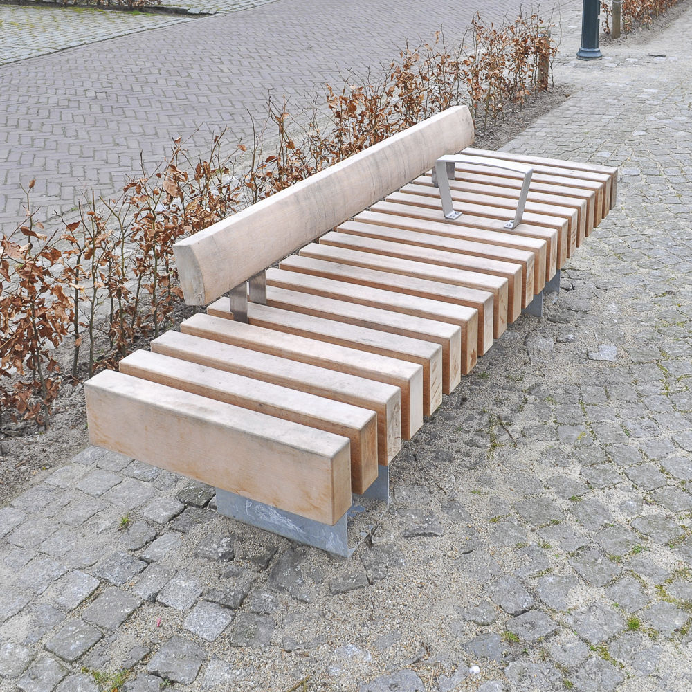 Contemporary public bench - Rough&Ready Crosswise - Streetlife - wooden ...