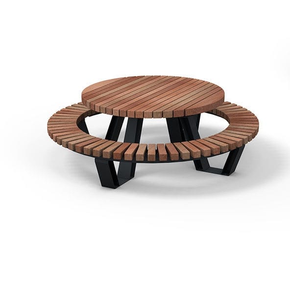 Contemporary picnic table - Solid Disc - Streetlife - wooden / made ...