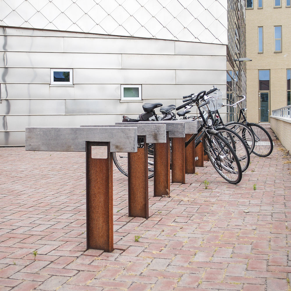 Floor-mounted bike rack - ROUGH&READY - Streetlife - galvanised steel ...