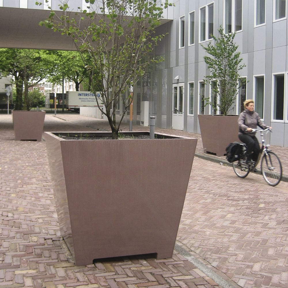 Aluminum planter - TONE - Streetlife - square / contemporary / for ...