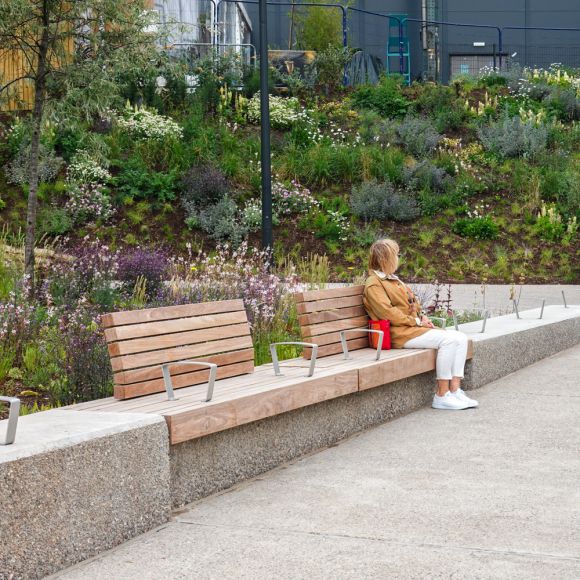 Contemporary public bench - SOLID SERIF TOP - Streetlife - wooden ...