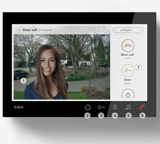 Metal video door intercom - AP7 - Gira - white / black / wall-mounted