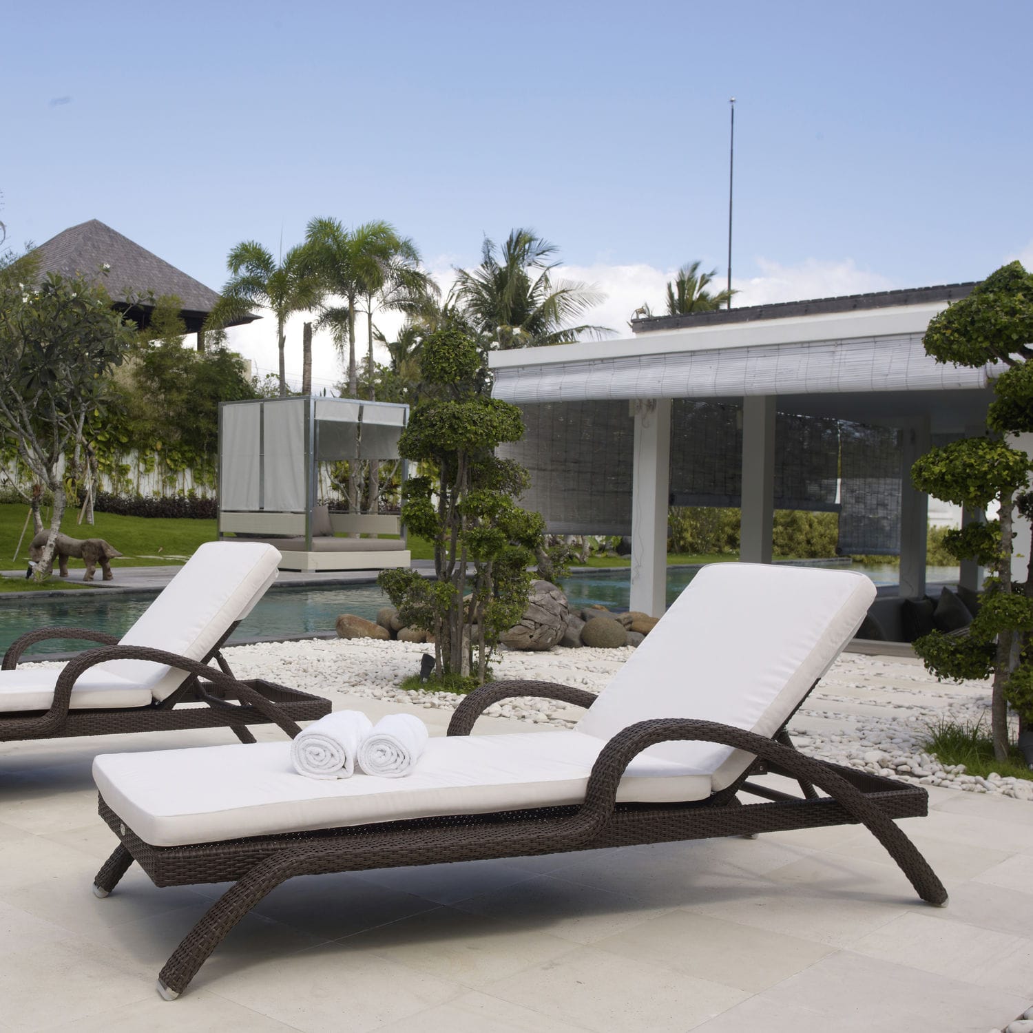 Contemporary sun lounger - MALTA - SKY LINE DESIGN - fabric / synthetic ...