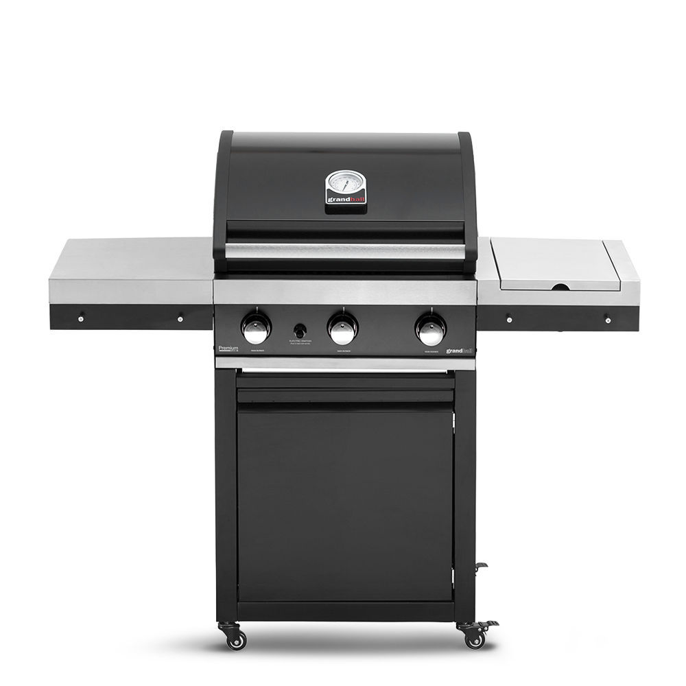 Gas barbecue - Premium G3 - GRAND HALL - on casters / cast iron ...