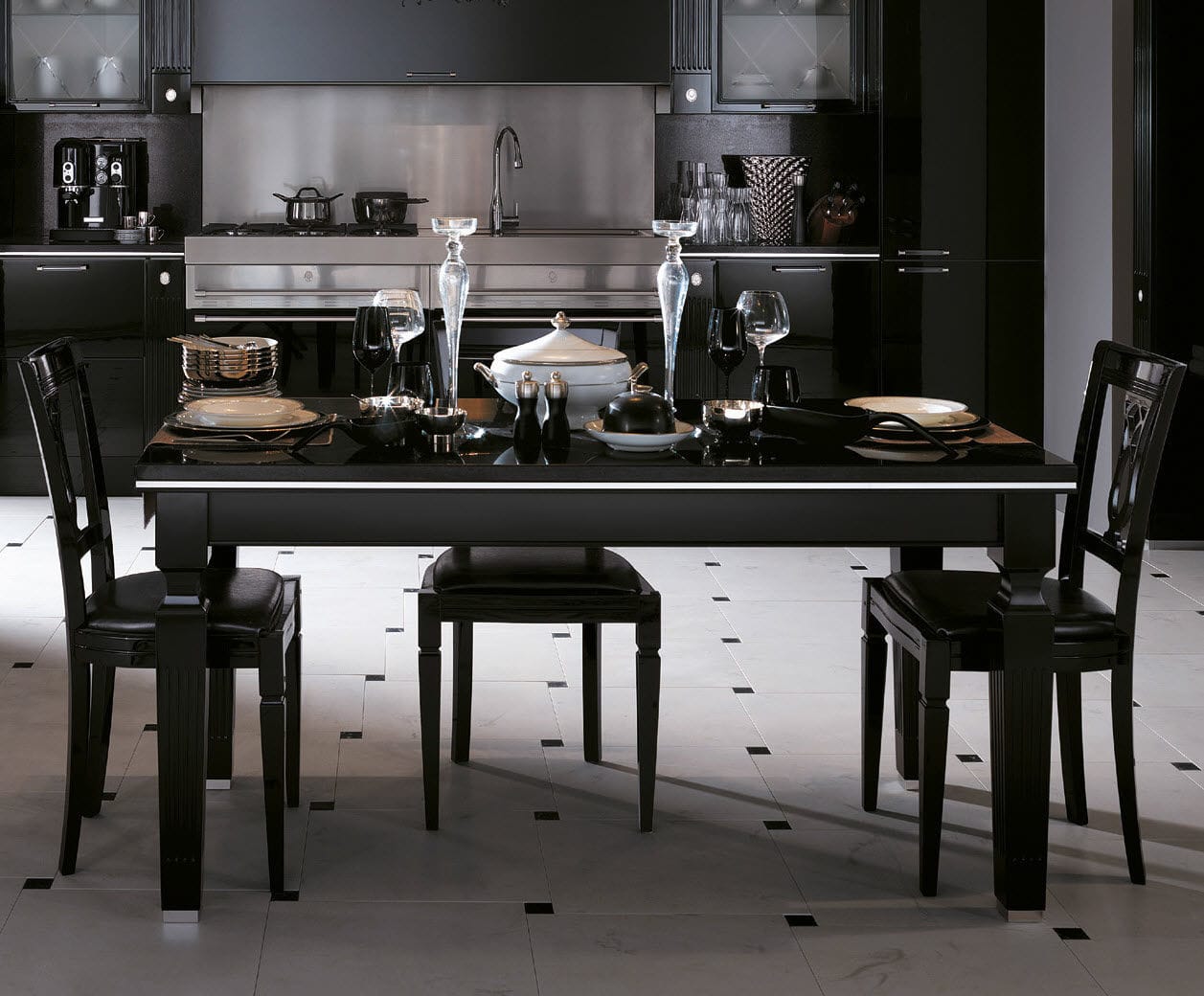 Traditional dining table - BACCARAT - SCAVOLINI - particle board ...