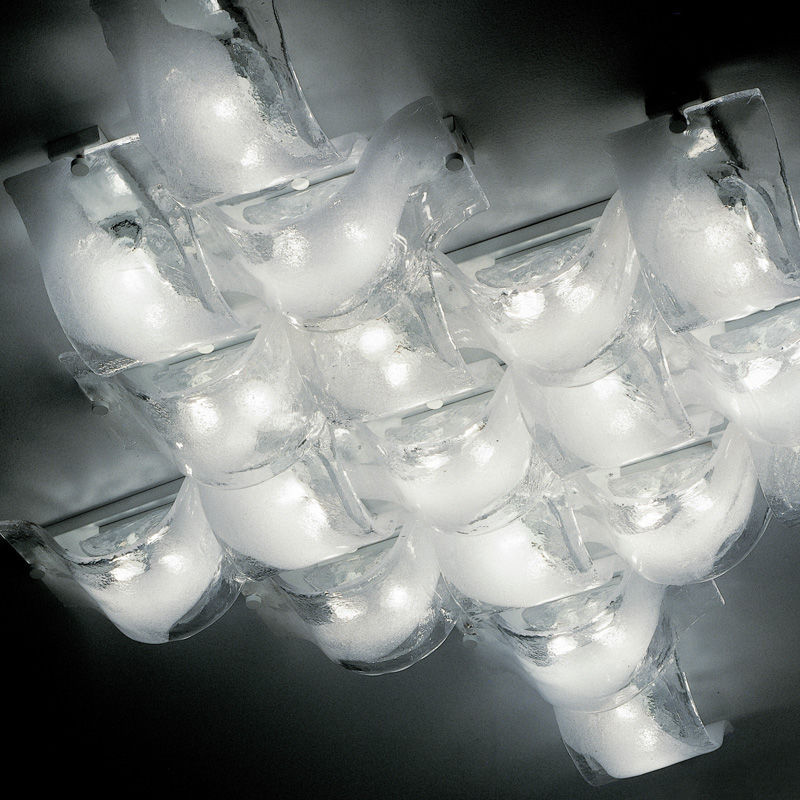 Contemporary ceiling light - CLOUD - Av Mazzega - rectangular / glass / LED