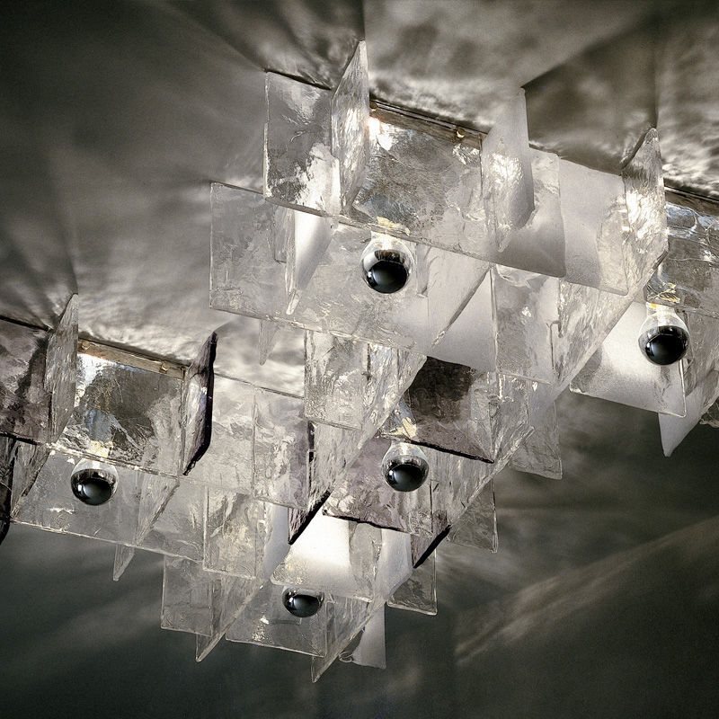 Contemporary ceiling light - ICE - Av Mazzega - glass / LED / home