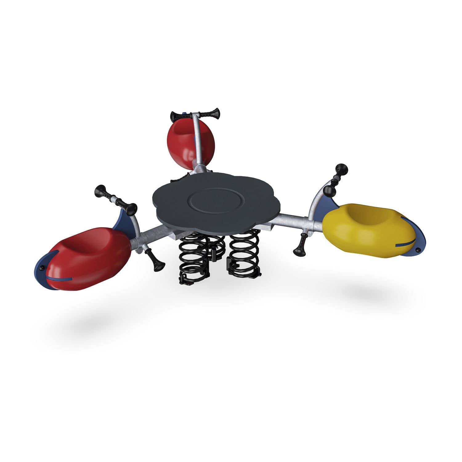 HDPE spring rocker - ELE400021 - KOMPAN - HPL / animal / 3-seater