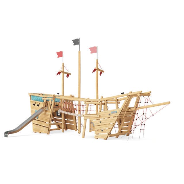 Playground structure - NRO546 - KOMPAN - public / wooden / modular