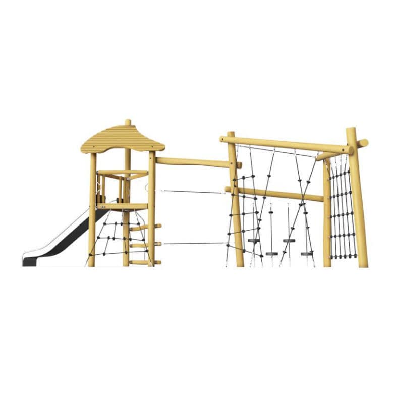 Playground structure - NRO1001 - KOMPAN - public / wooden / modular