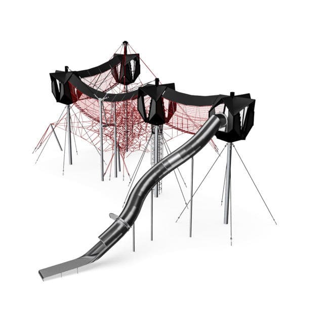 Playground structure - COR10330 - KOMPAN - metal / rope / modular