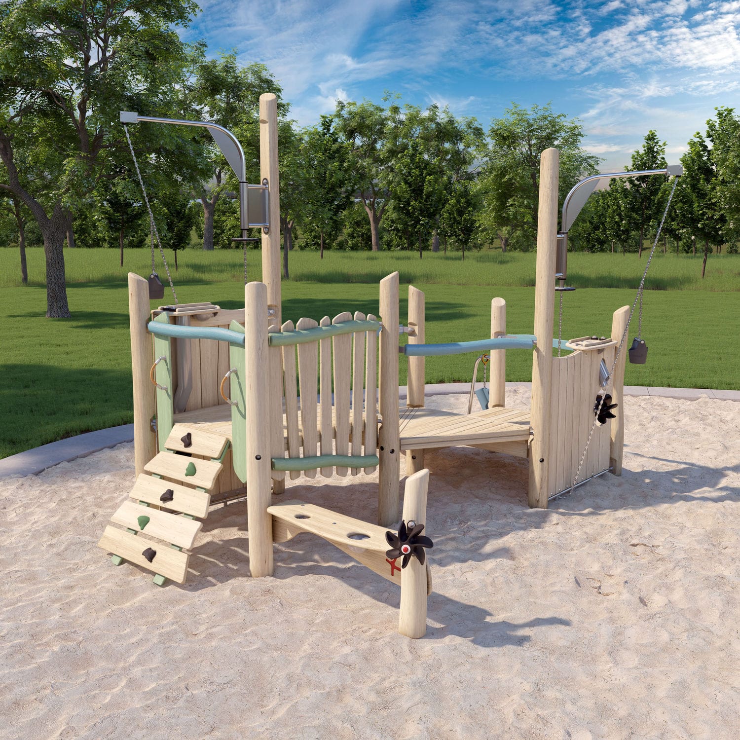 Playground structure - NRO532 - KOMPAN - wooden