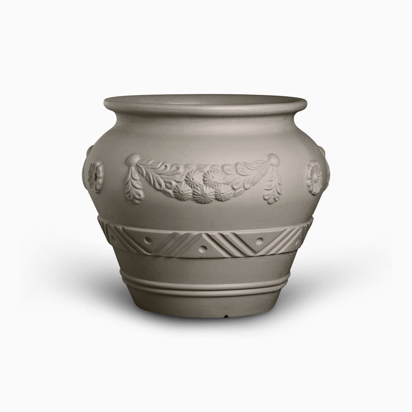 Low-density polyethylene (LDPE) plant pot - ORCIO FESTONATO - SERRALUNGA - home / white / gray