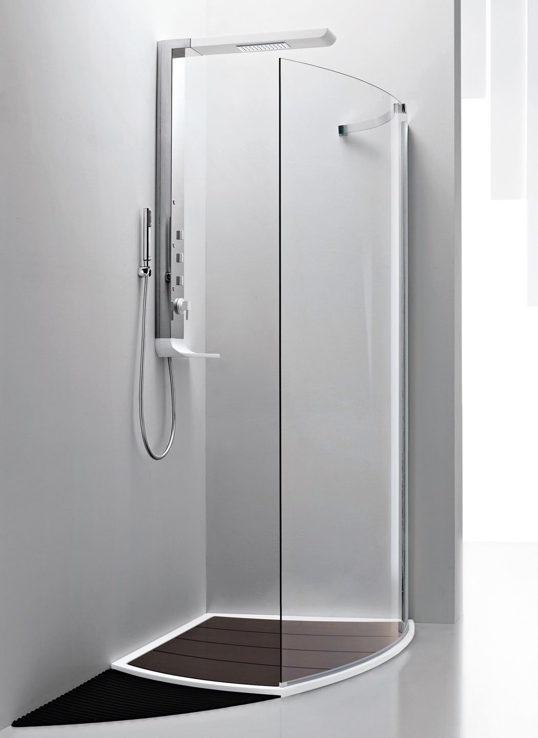 Swing shower screen - AQUA 110 - ARBLU - curved / corner / tempered glass