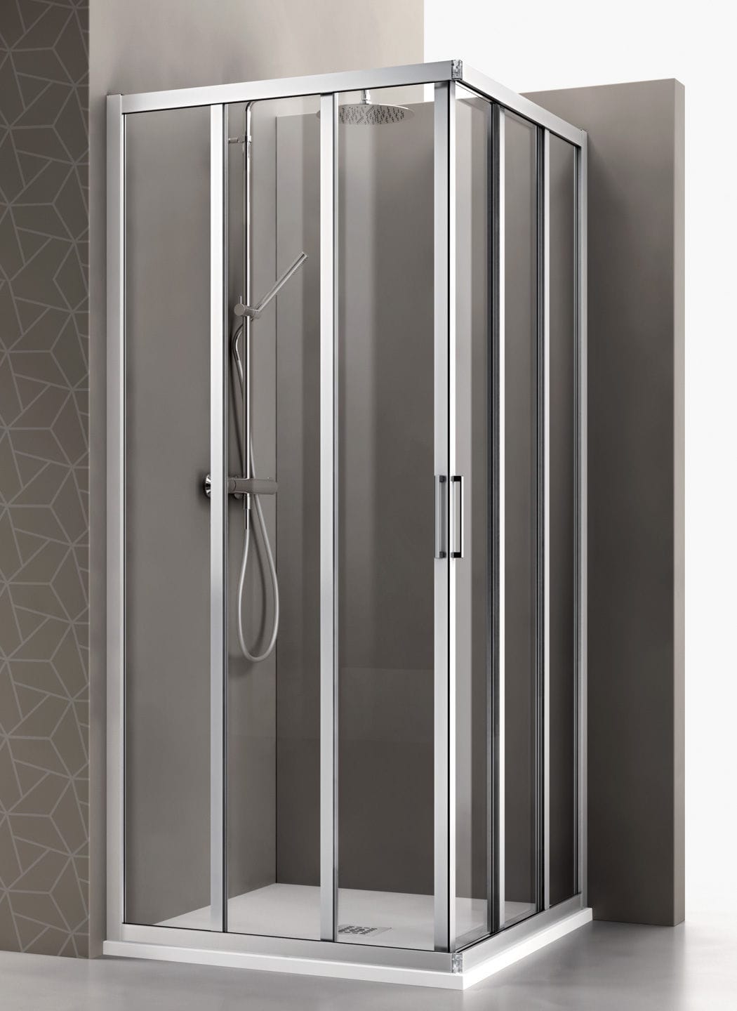 Sliding shower screen - MERCURIO 4 - ARBLU - corner / tempered glass / commercial