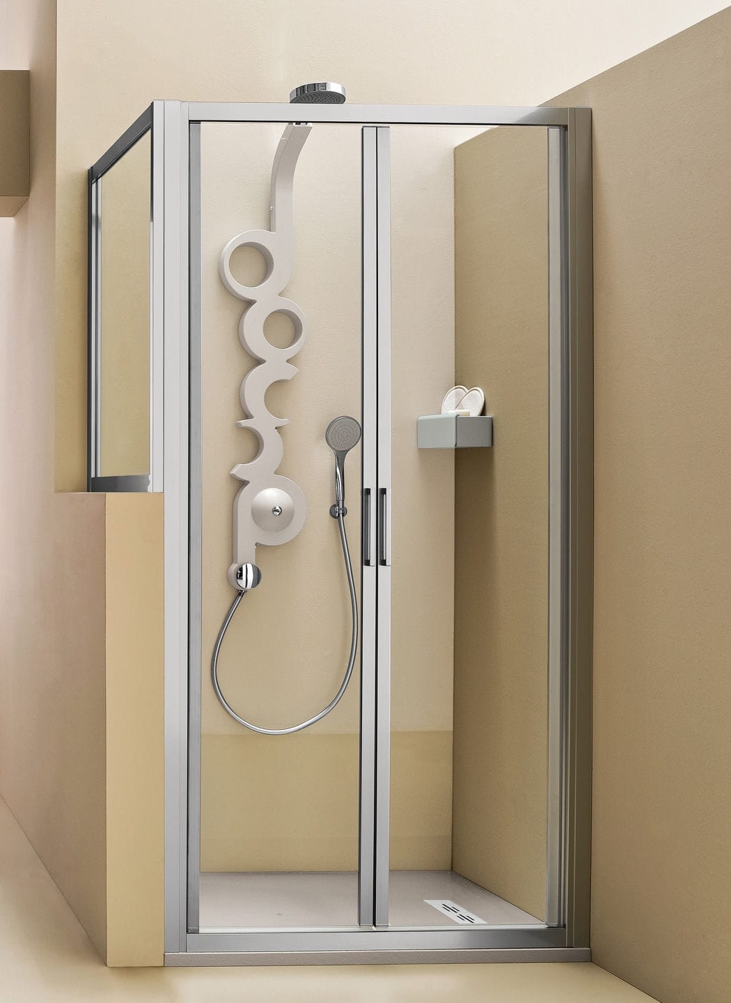 Swing shower screen - MERCURIO 1 WALL - ARBLU - corner / tempered glass / commercial