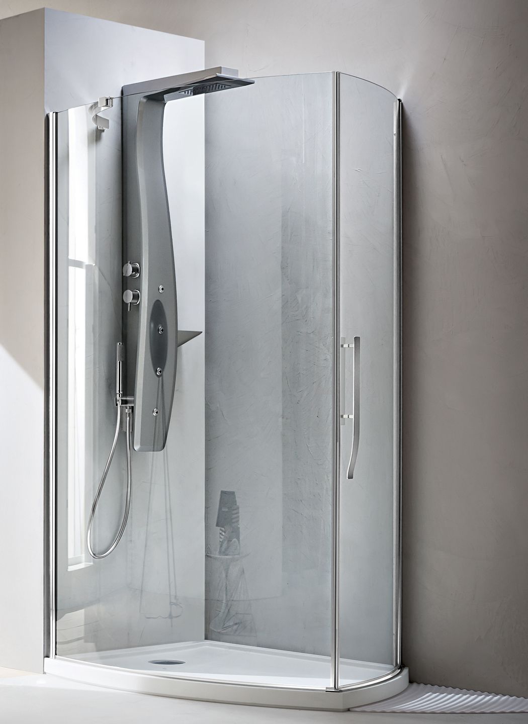 Swing shower screen - AQUA 110 - ARBLU - curved / corner / tempered glass