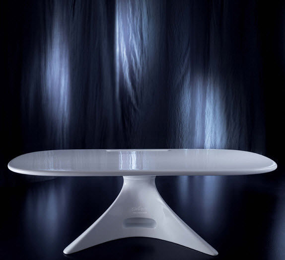 Contemporary desk - ZERO - Della Rovere - fiberglass / commercial / by ...