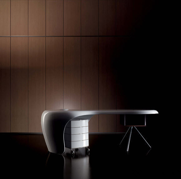 Wooden office unit - UNO - Della Rovere - melamine / 3-drawer ...