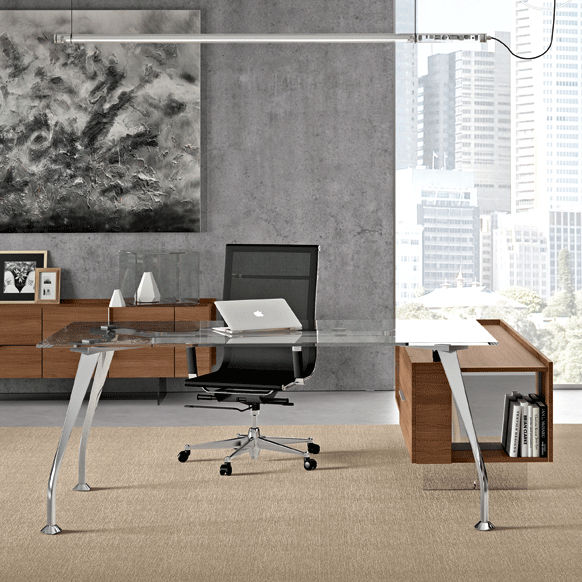 Executive desk - SEGNO - Della Rovere - contemporary / MDF / metal