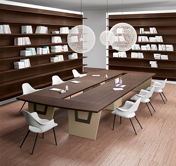 Contemporary boardroom table - LARUS - Della Rovere - wooden ...
