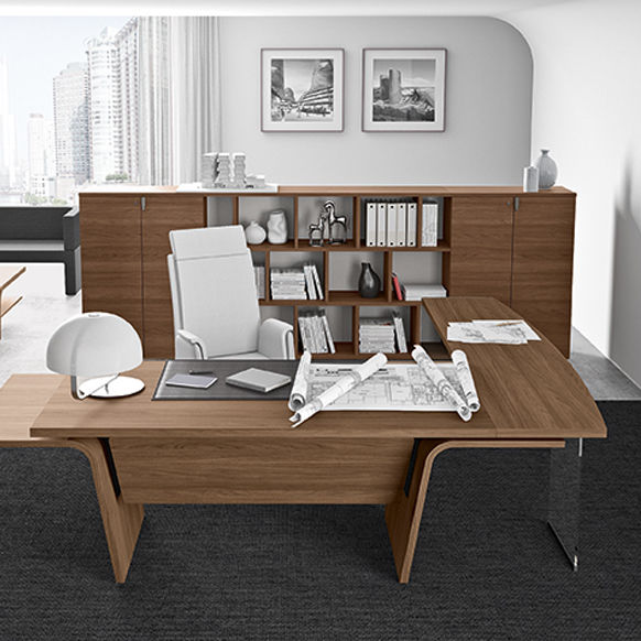 Low filing cabinet - LARUS - Della Rovere - tall / wooden / with hinged ...