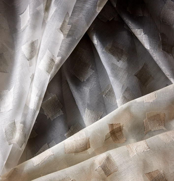 Geometric pattern sheer curtain fabric - DYNAMIC DUO - Donghia ...