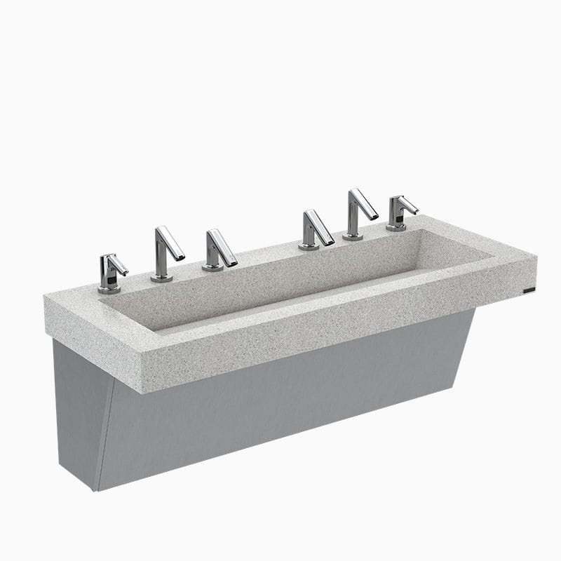 Wall-mounted washbasin - AER-DEC® - Sloan - Corian® / quartz / with ...