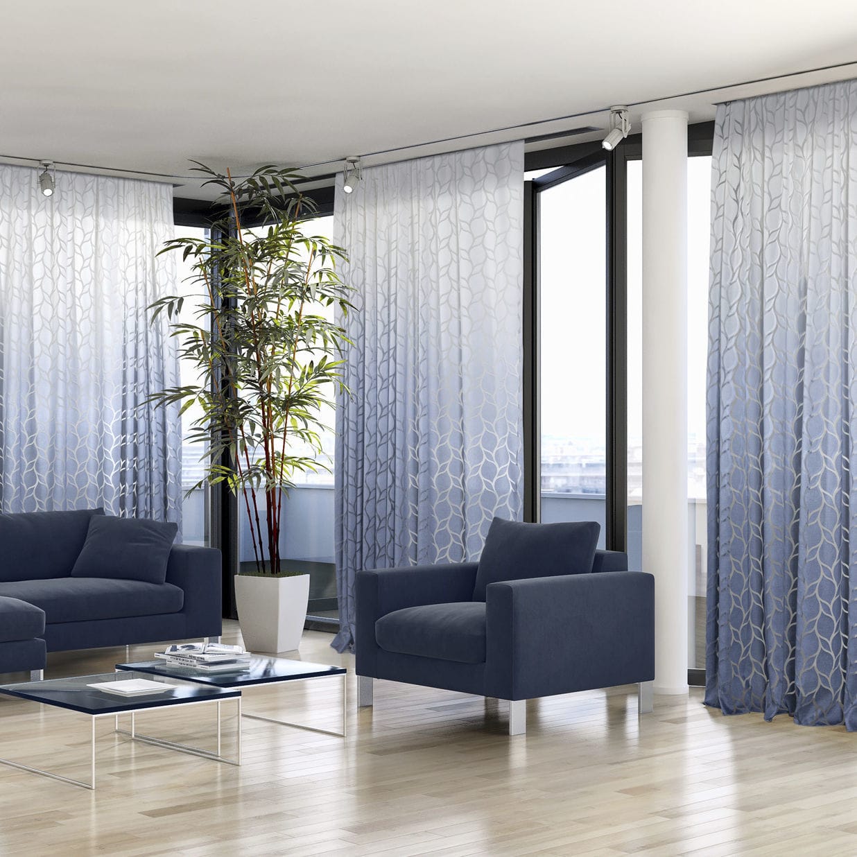 Curtain fabric - OPALE - SIMTA S.p.A. - plain / patterned / Art Nouveau