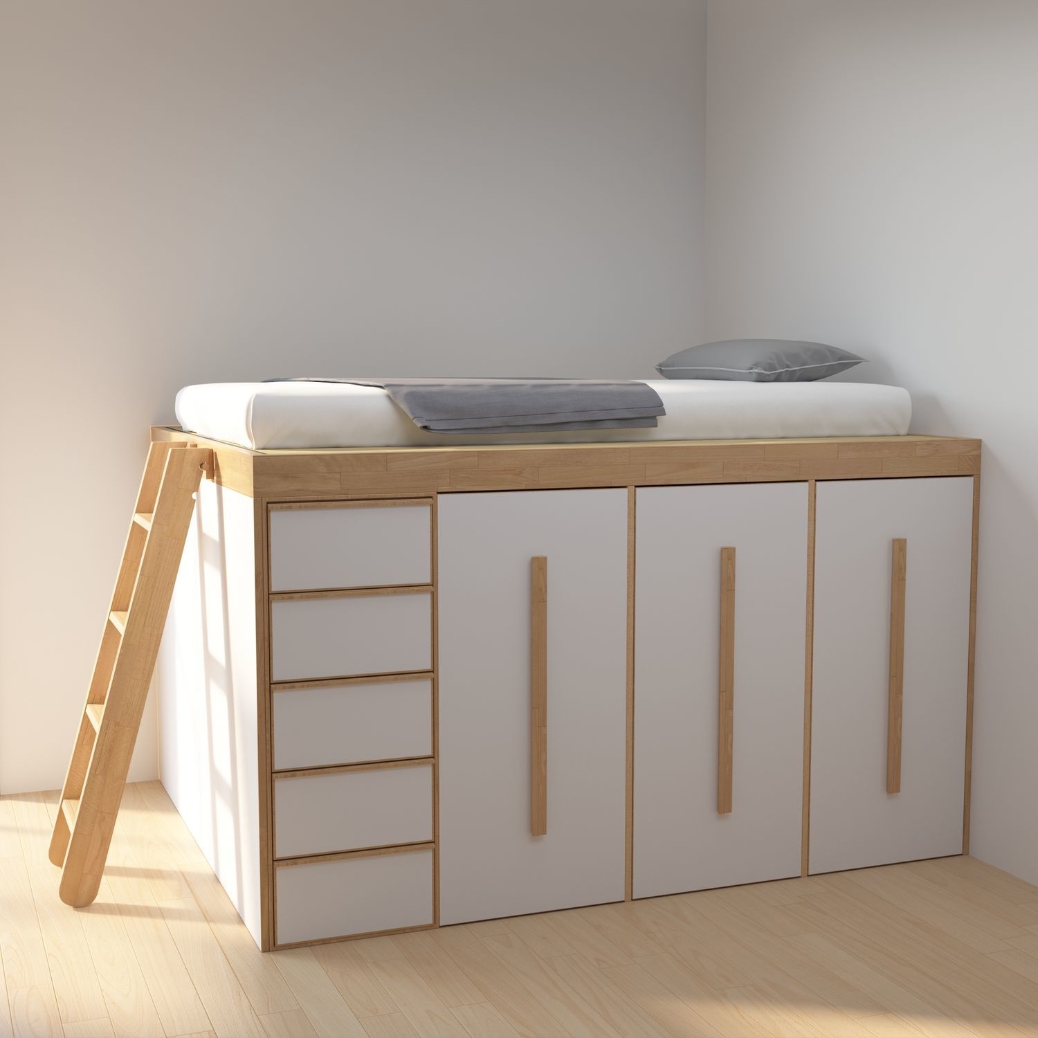 Tatami bed - Basic 3 - Cinius - single / contemporary / child's