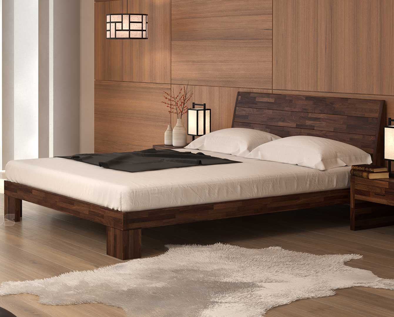 Double bed - AURORA - Cinius - contemporary / with headboard / custom