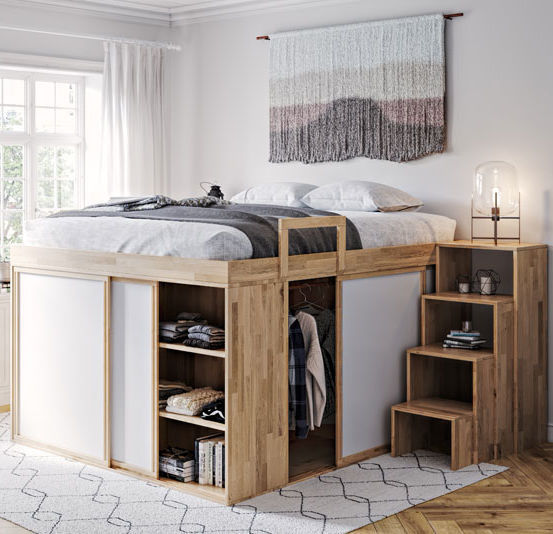 Double bed - IMPERO - Cinius - contemporary / chest / custom