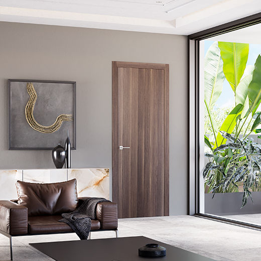 Interior door - MOKA FEEL - BARAUSSE - wood veneer / swing / contemporary