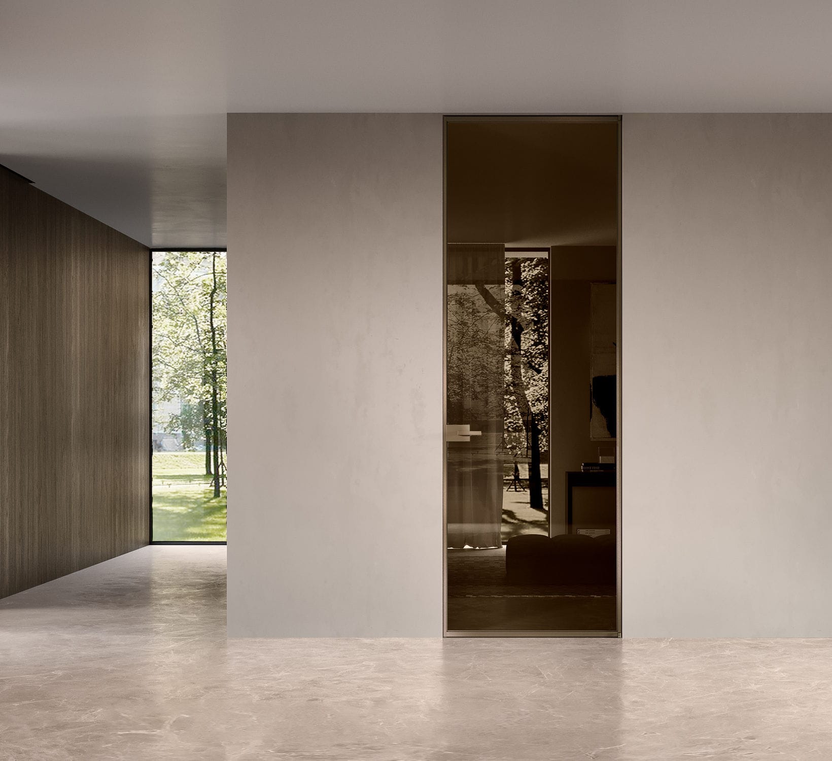 Interior door - BRONZE TIP 60 - BARAUSSE - glass / sliding / contemporary