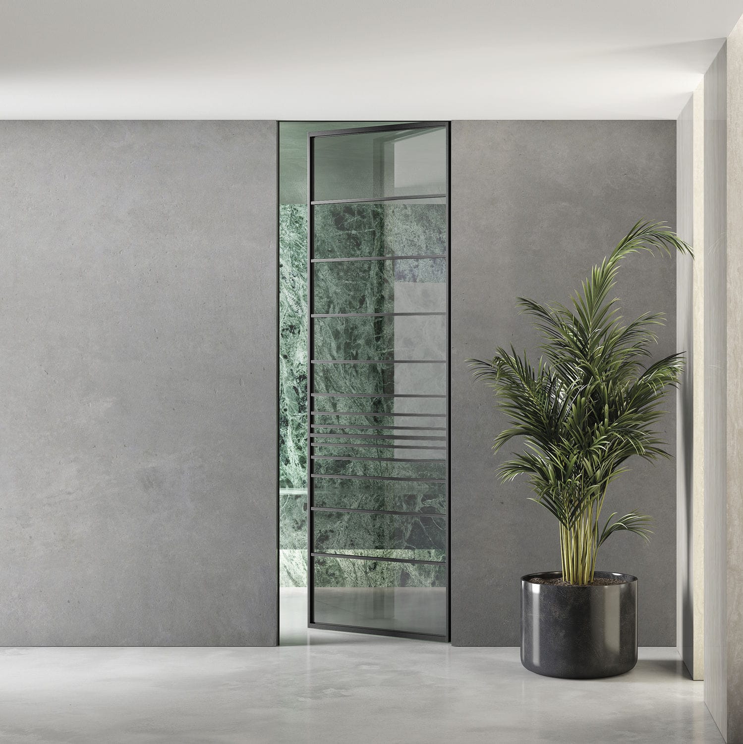 Interior door - CARBON TIP O90 - BARAUSSE - glass / aluminium / swing
