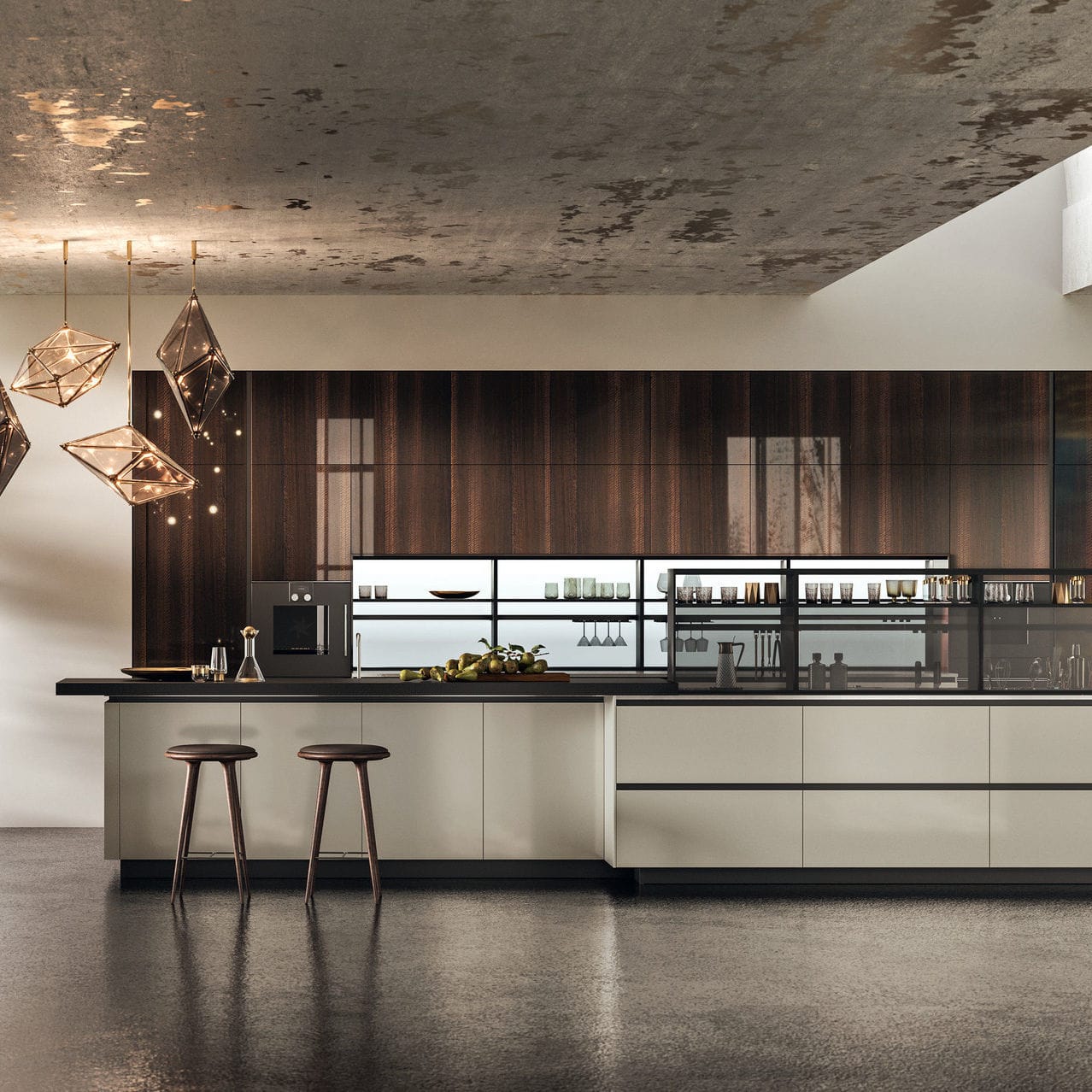 Contemporary kitchen - Link - SNAIDERO RINO SPA - ABS / melamine / island