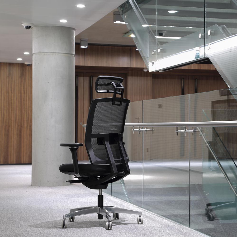 Contemporary executive chair - ME TOO - Nurus - fabric / with headrest ...