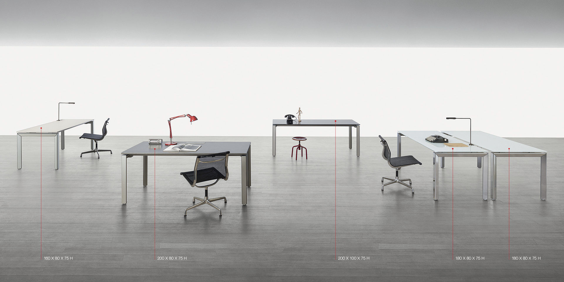 Workstation desk - POINT - Citterio - contemporary / aluminum / with ...