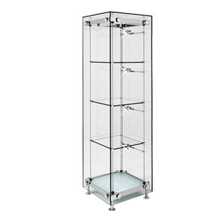 Contemporary display case - SSG003.500I - Shopkit - glass / stainless ...